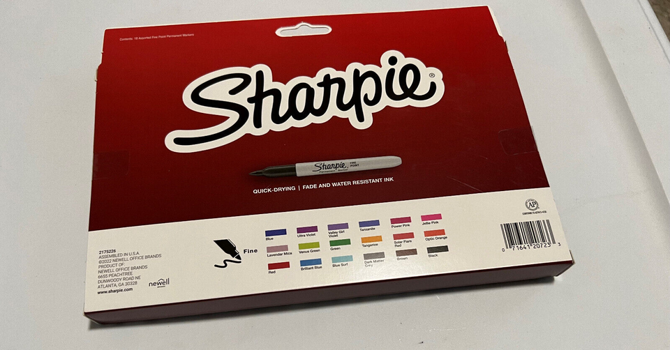 NIB Sharpie Limited Edition 18 count Fine Permanent Marker Multi Color ...