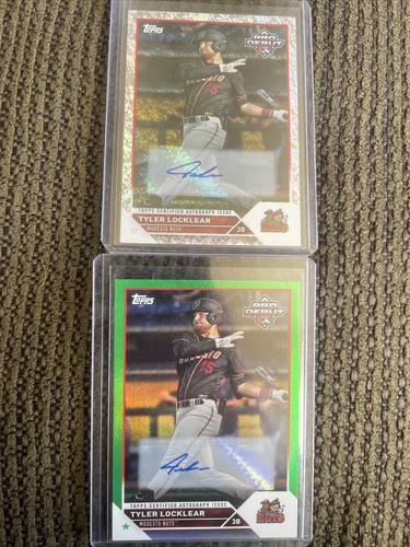 2023 Topps Pro Debut Tyler Locklear-2 Card Lot/Green Foil 2 Autos-57/99 ...