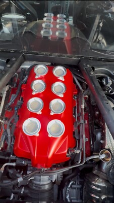 C8 Engine Cover Velocity Stack Grey Cover with chrome black stacks | eBay