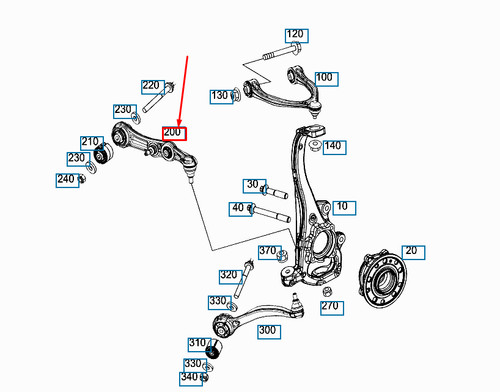 OEM MERCEDES-BENZ C W205 FRONT LEFT SPRING LINK CONTROL ARM A2053305901 ...