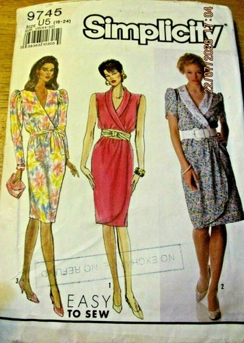 Simplicity Sewing Pattern no.9745 ladies dress sizes 16-24 | eBay