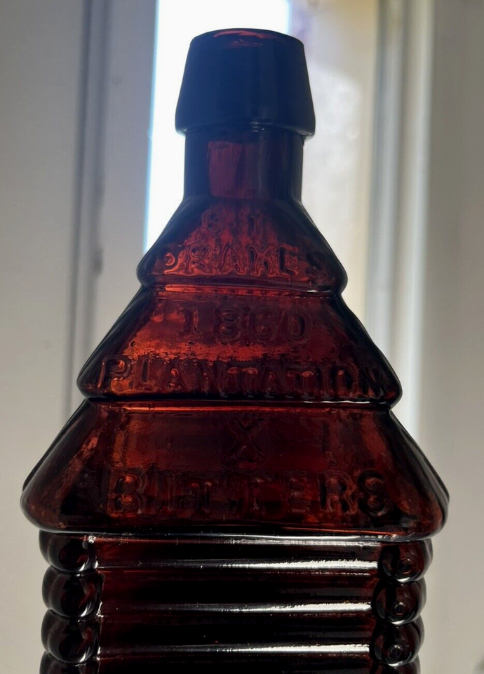 NICE STRAWBERRY PUCE COLORED DRAKE'S 1860 PLANTATION BITTERS BOTTLE ...