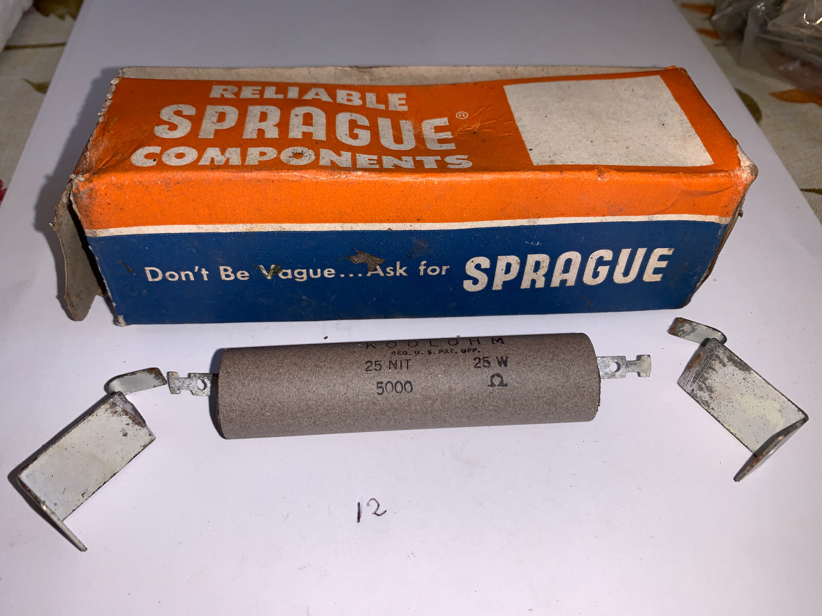 5000 Ohm 25 Watt NON - INDUCTIVE SPRAGUE KOOLOHM Resistor 25NIT-5000 ...
