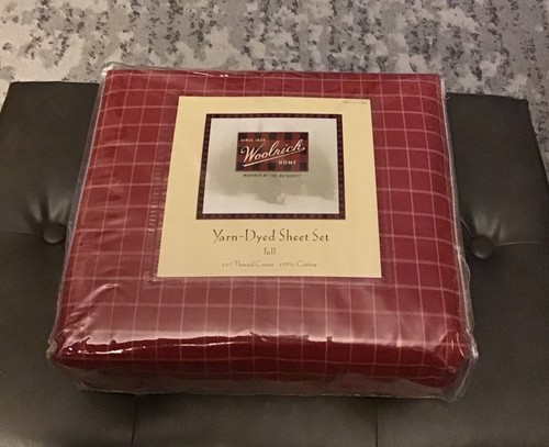 WOOLRICH 100% Cotton Sheet Set Full Size Red Plaid Sheets New | eBay