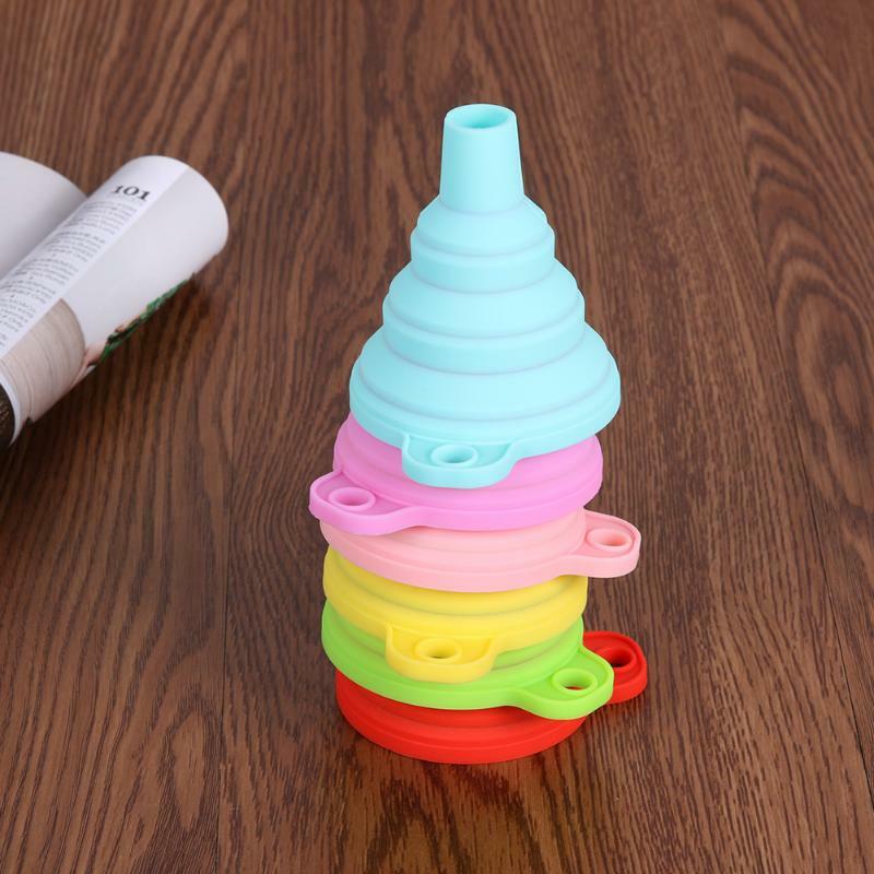 Mini Foldable Funnel Silicone Collapsible Funnel Folding Kitchen ...
