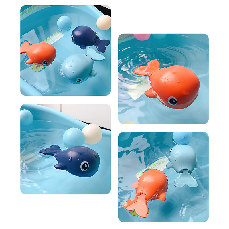 Educational Cling Toy With Deep Blue Orange And Light Blue Whale ...