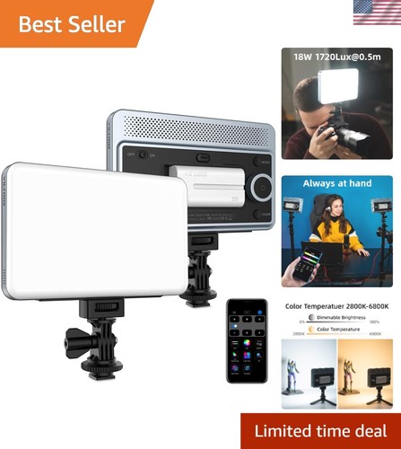 Mobile-Controlled 18W Dimmable LED Panel Light, 2800K-6800K for Content ...