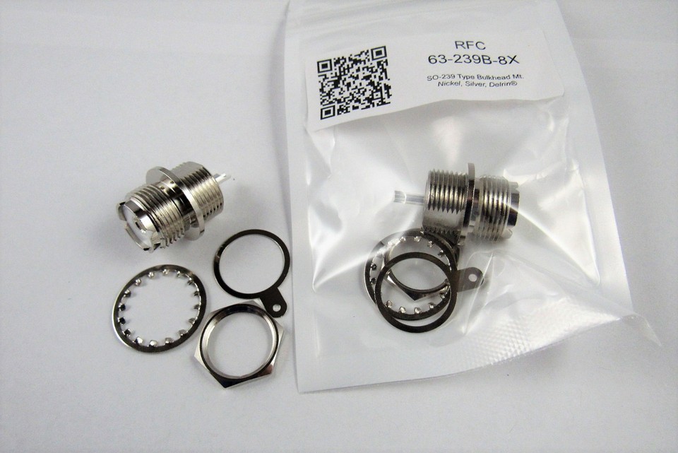 UHF SO-239 Type Female Chassis / Bulkhead Mt. Round Hole Connector With ...