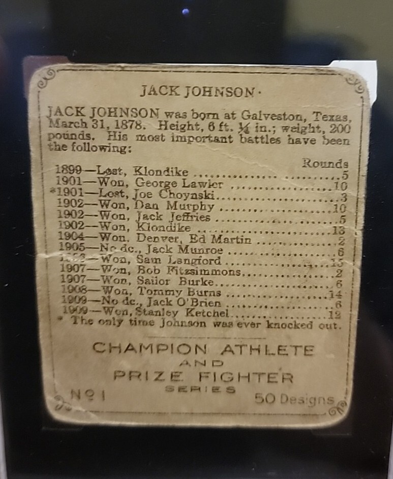1910 C52 Jack Johnson #1 Boxing Grail POP 6 TOTAL GRADED PSA & SGC ...