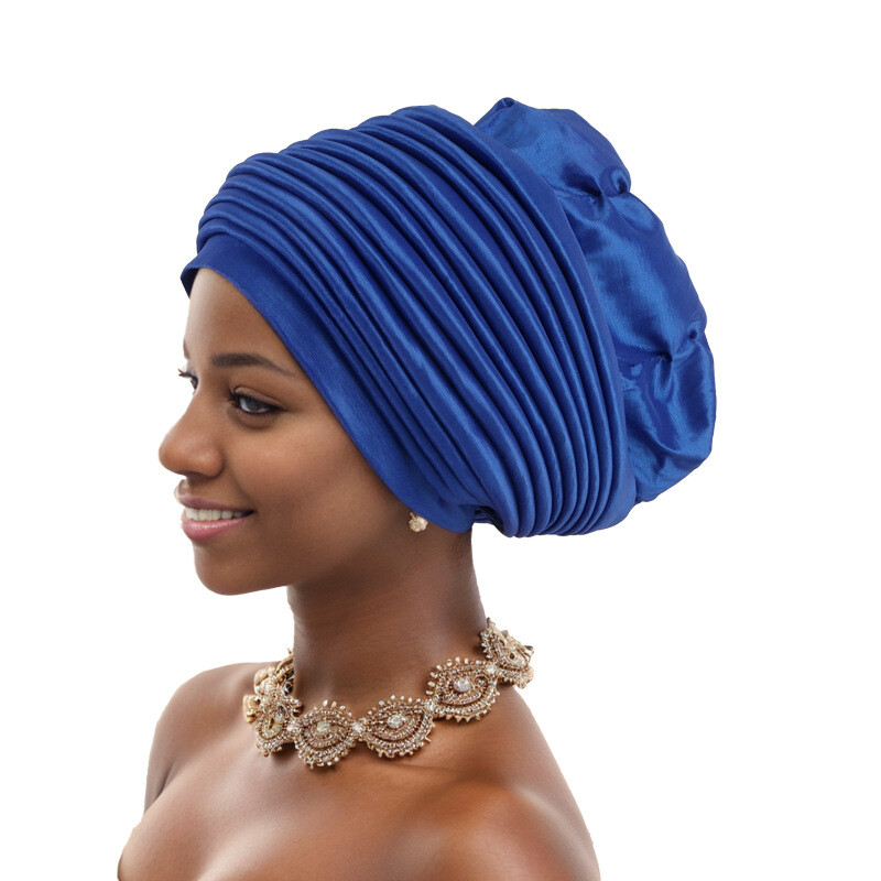 African Turban Cap Headtie Islamic Hat Nigerian Bonnet Pleated Caps ...