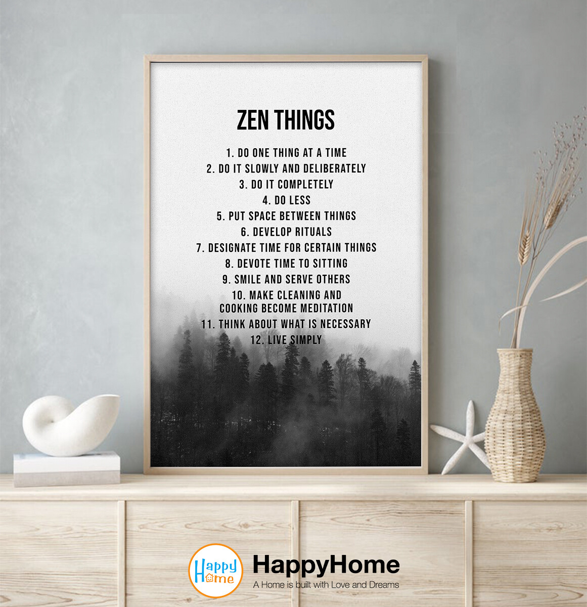 Meditation Zen Things Wall Art Motivational Inspirational Quotes Office ...