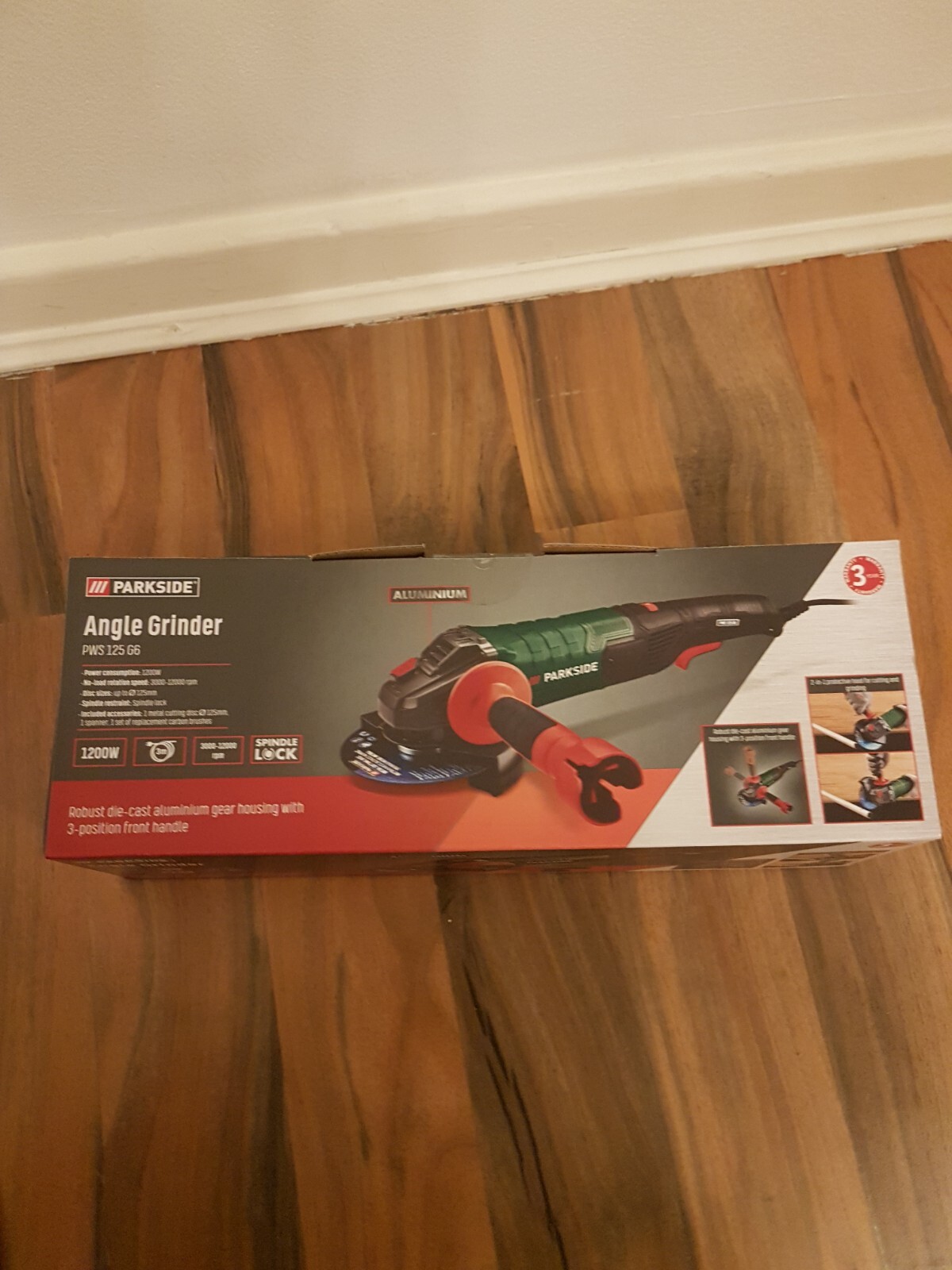 Parkside 1200W Angle Grinder Ø125mm Included Cutting Disc for sale ...