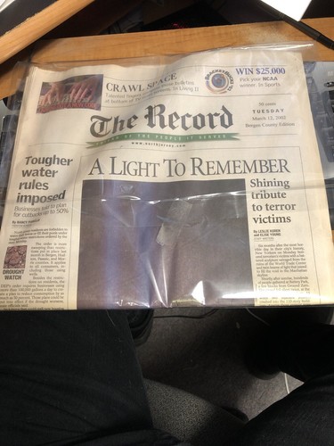 THE RECORD NEWSPAPER MARCH 12 2002 A LIGHT TO REMEMBER | eBay