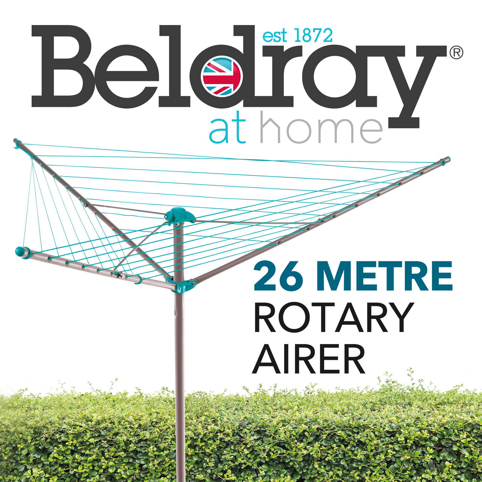 Beldray LA027634TQ 26m Rotary Outdoor Airer - Blue for sale online | eBay