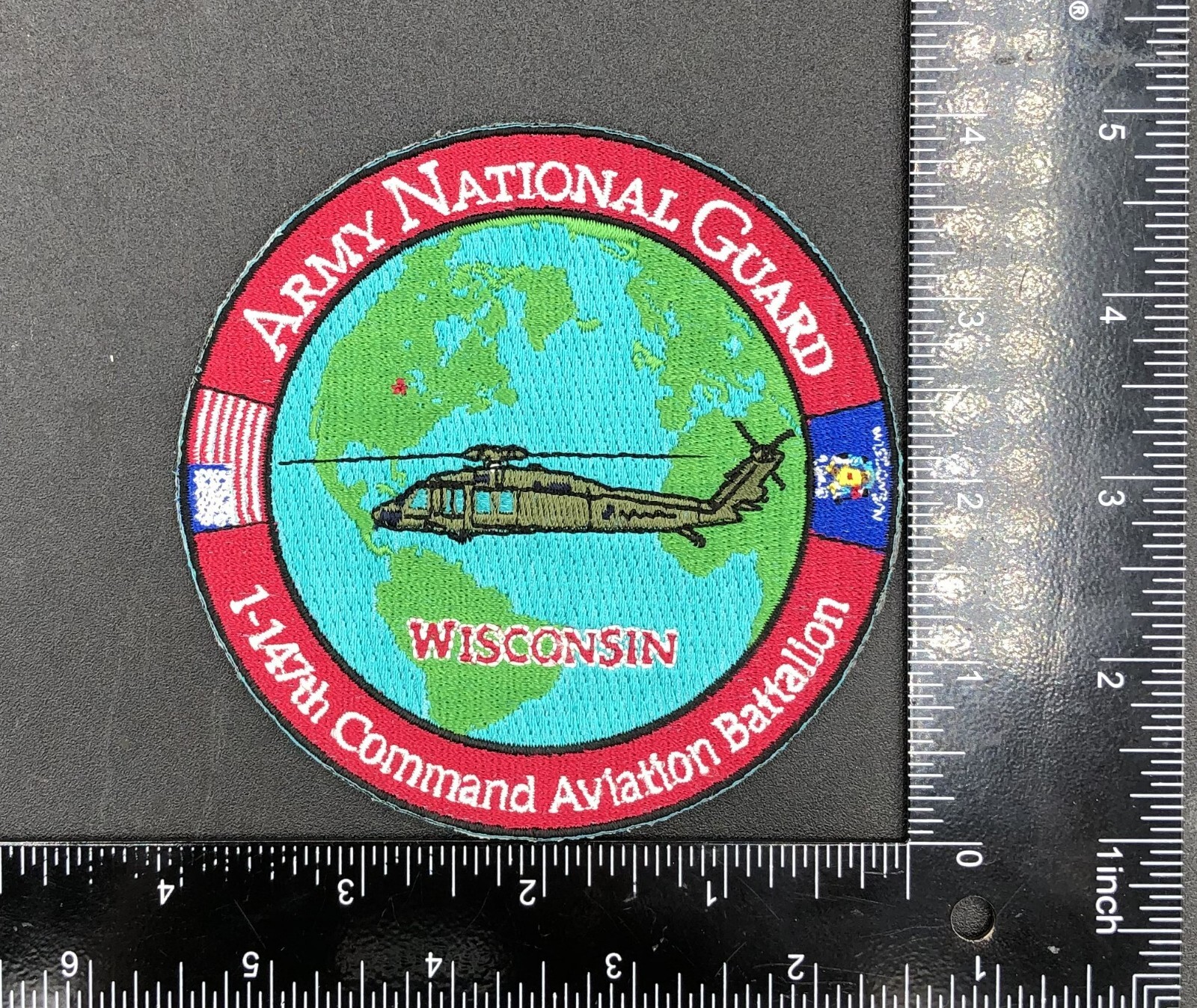 US Army NG Wisconsin 1-147th Command Aviation BN Aviation Patch OIF OEF ...