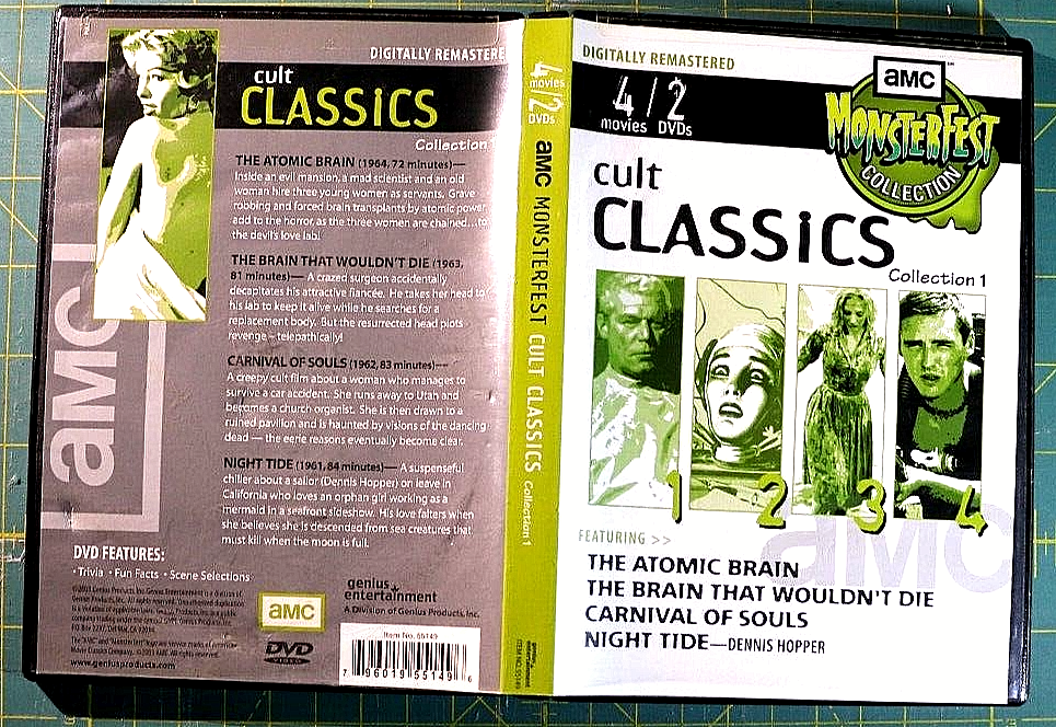 AMC Monsterfest Cult Classics Collection 1 / 4 Movies (DVD, 2003, 2 ...