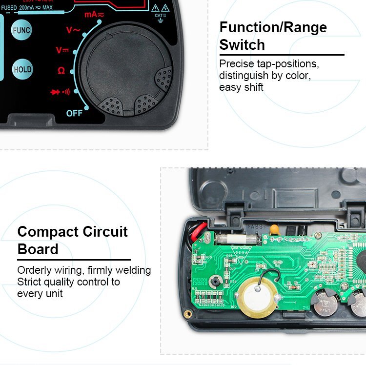 Digital Multimeter LCD Voltmeter Ammeter Ohmmeter Volt AC DC Tester ...