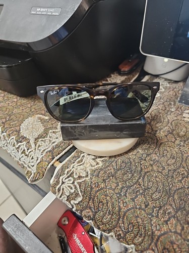 Ray-Ban RB4140 Wayfarer Sunglasses - Brown/Polarized Green | eBay