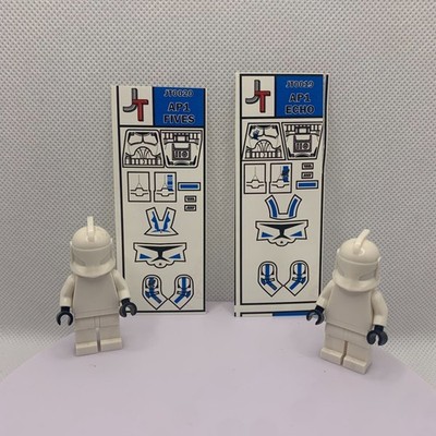LEGO Star Wars Custom Clone Decal Kit AP1 Fives And Echo Bundle | eBay