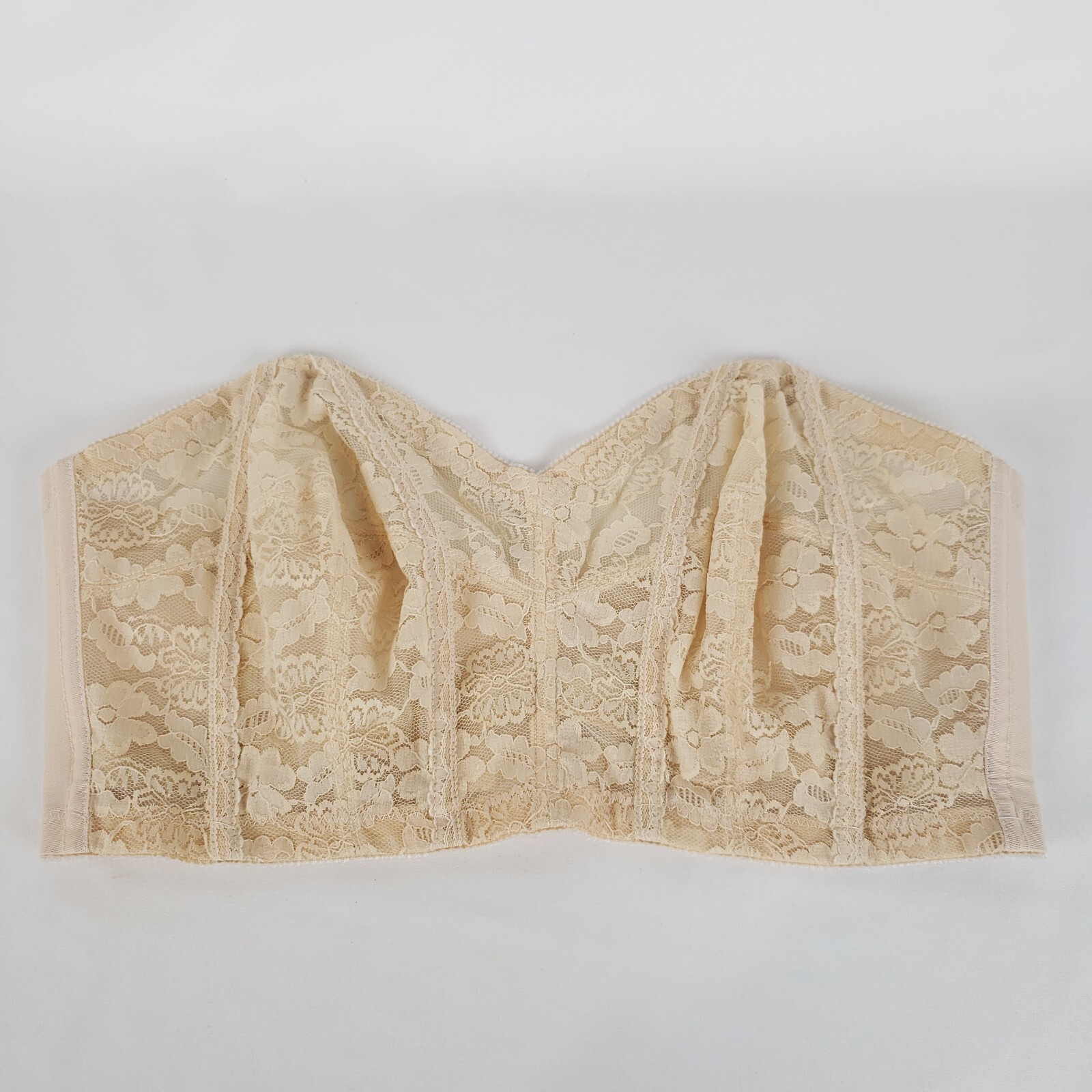 Vintage JC Penny Lace Bustier Corset Bra 42C Longline… - Gem