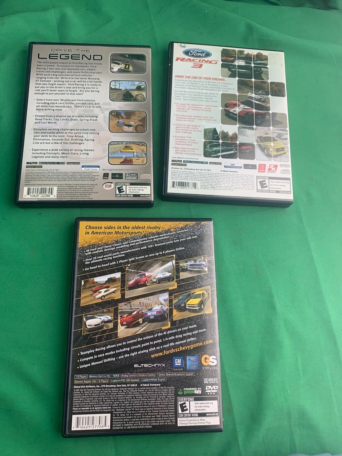 LOT OF 3 PS2 GAMES - Ford Racing 2 & 3 - Ford Vs Chevy PS2 Complete ...