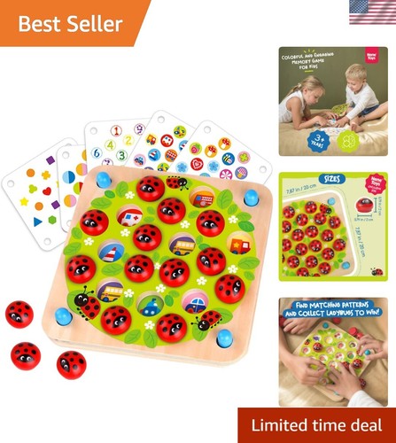 Ladybug Memory Game - Wooden Matching Game for Kids Age 3-5 with 10 ...