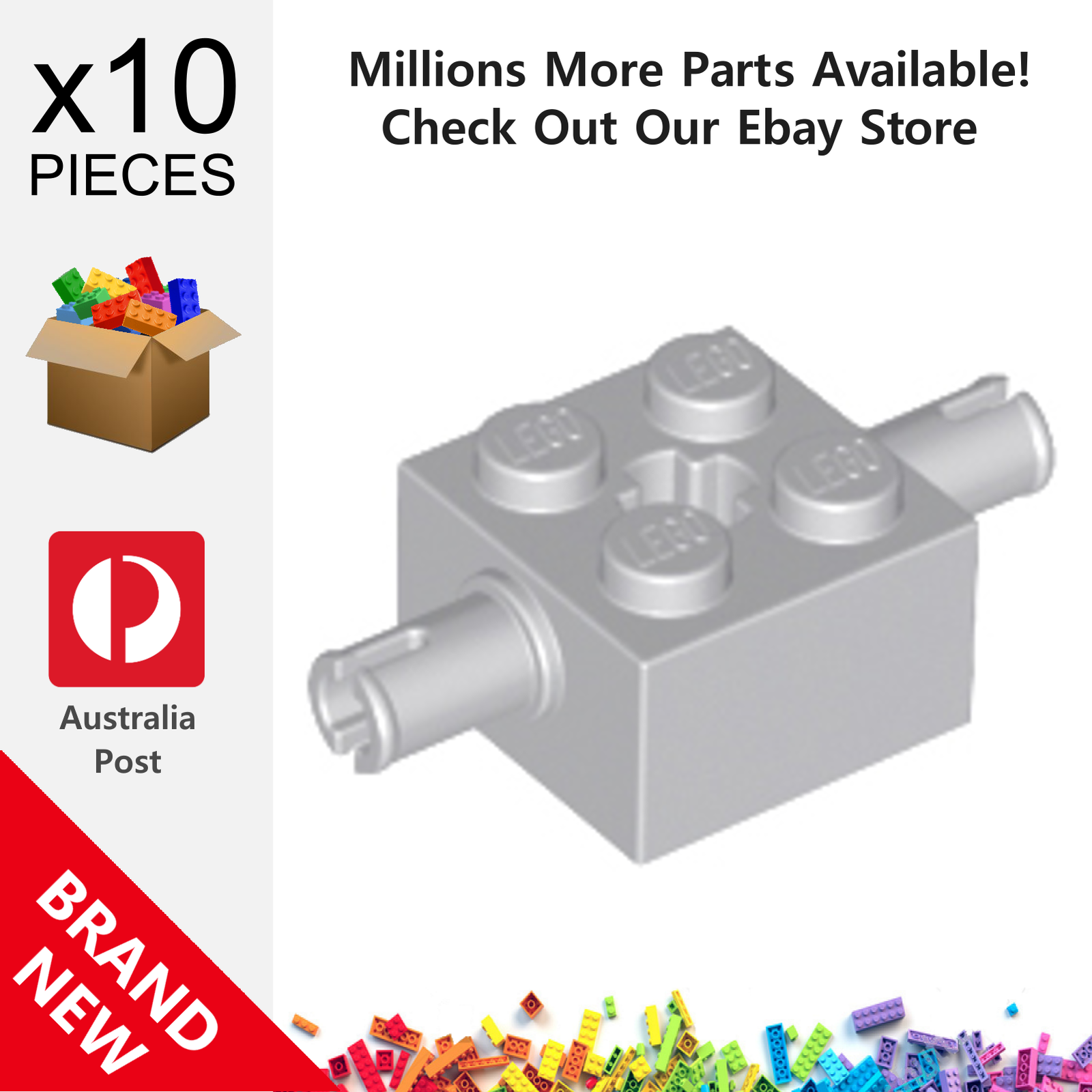 10x Genuine LEGO™ - Modified 2 x 2 with Pins Bricks - 30000 65514 New ...