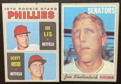 1970 Topps Lot Of 2 Mini Variations/Print Errors Shellenback Phillies ...