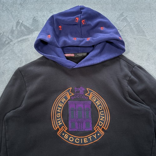 Scotch & Soda Hoodie Mens Med Black Purple Hood Sewing Machine ...