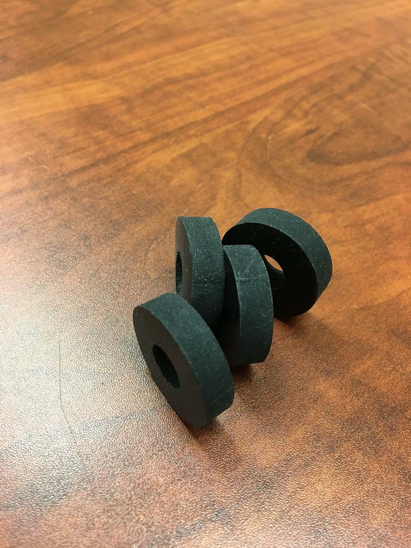 Neoprene Rubber 4-Pack Spacers - 1" OD X 3/8" ID X 1" Thick Vibration ...