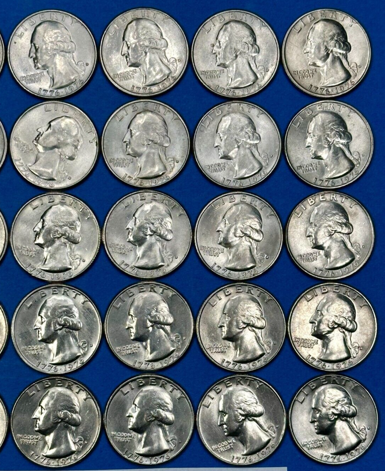 1976D Bicentennial Drummer Boy Quarters Roll Lot ~ 40 EXTRA FINE to ...