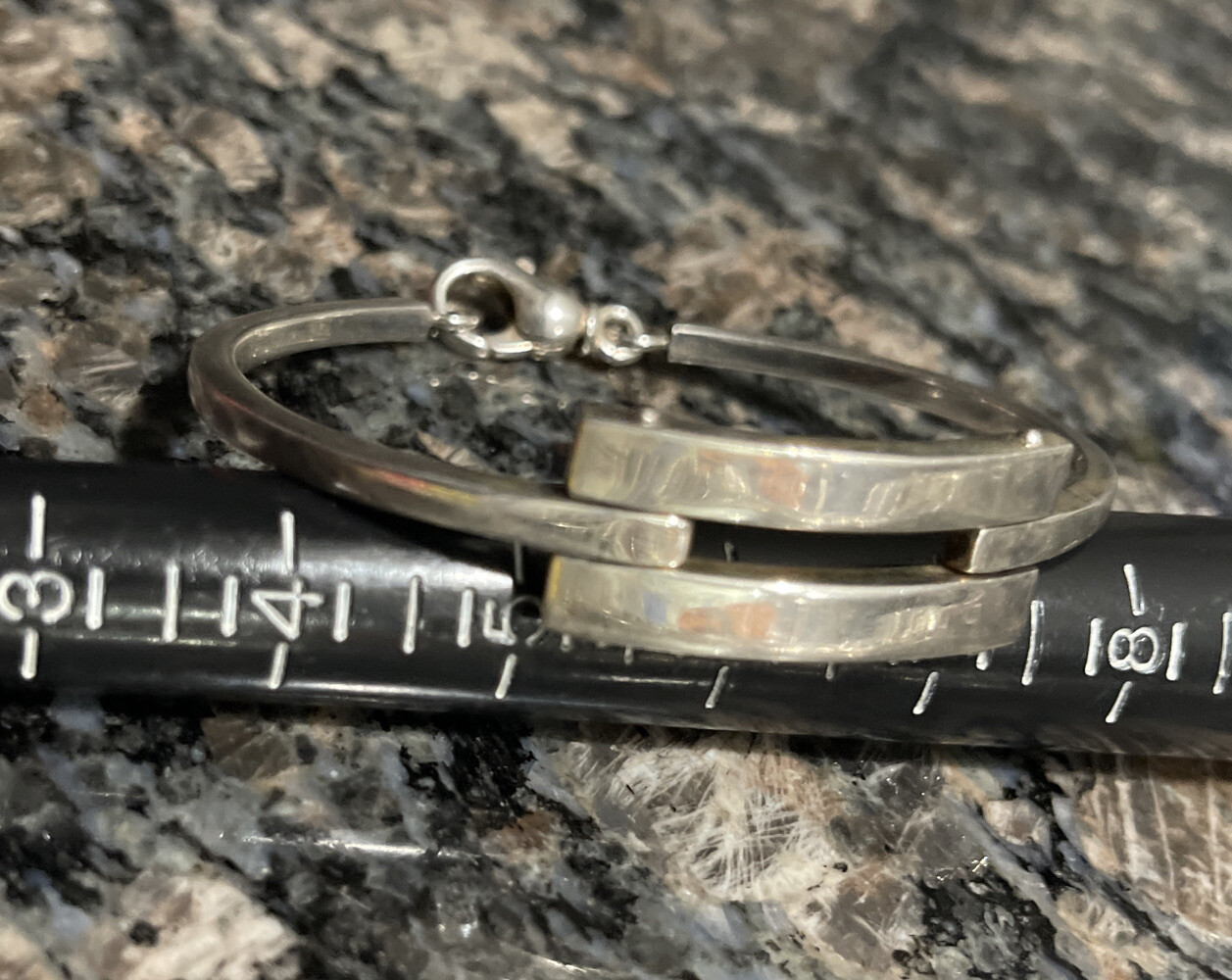 Stylish Sterling Silver Hinged 3 Part Bangle Bracelet… - Gem