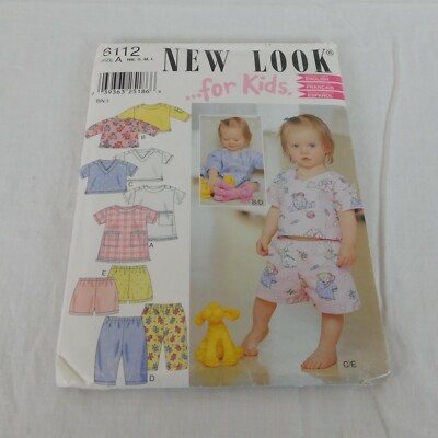 New Look 6112 Sewing Pattern Baby Toddler Pants Tops Shorts Size NB-S-M ...