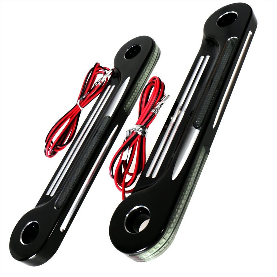 Front Aluminum LED Flush Fork Turn Signals For Harley Touring Street ...