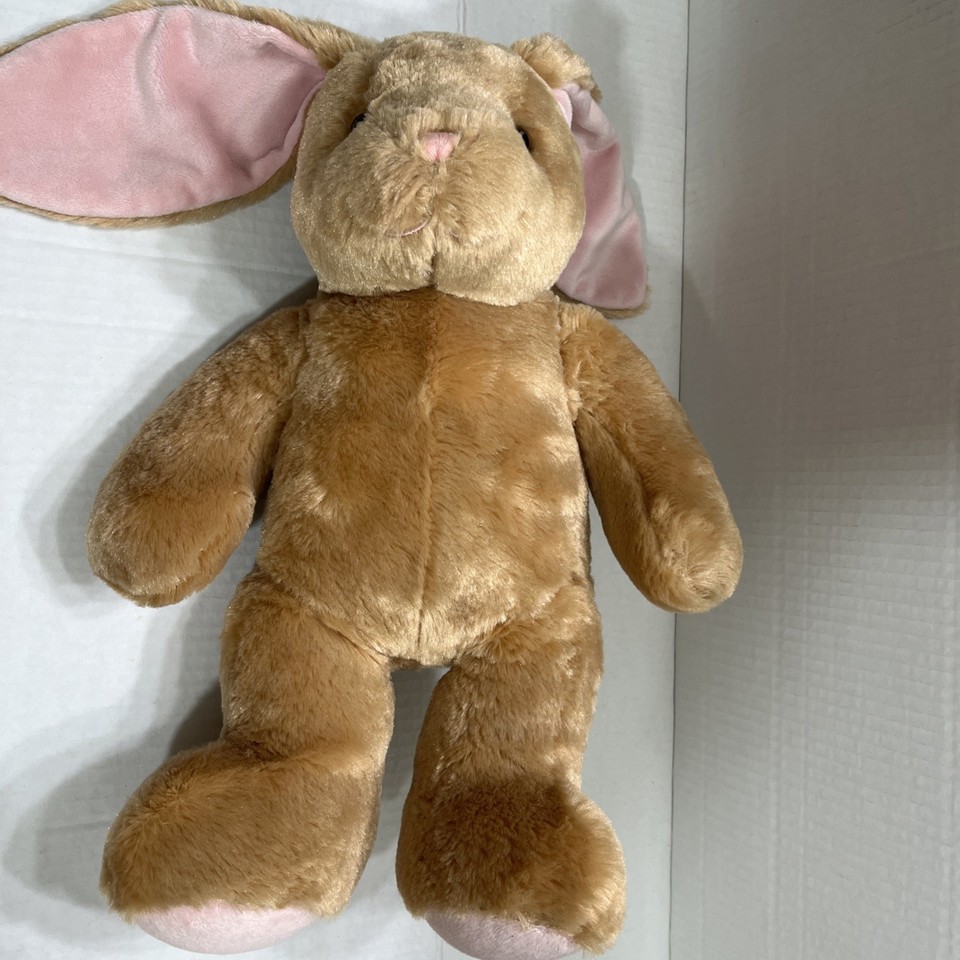 Build A Bear BAB Plush Stuffed Bunny Rabbit Tan Pink Silky Floppy Ear ...