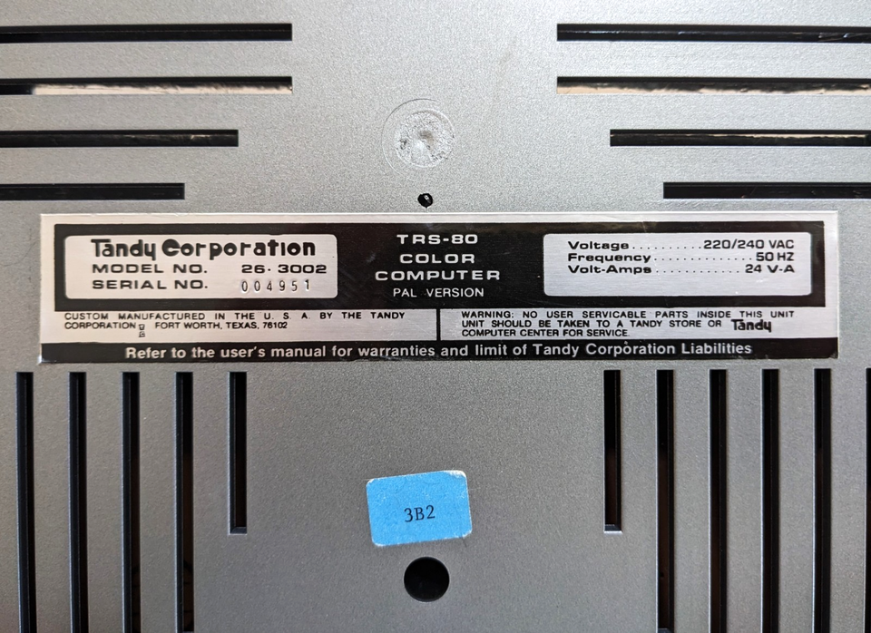 Radio Shack TRS-80 Color Computer 1 26-3002 PAL version - modified ...