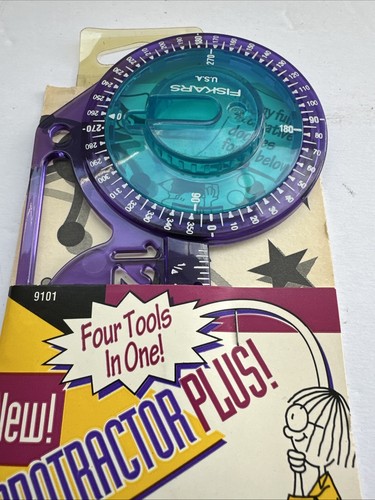 Fiskars Protractor Plus 4 Tools in One Numbers Shapes Stencils Circles MadeinUSA | eBay