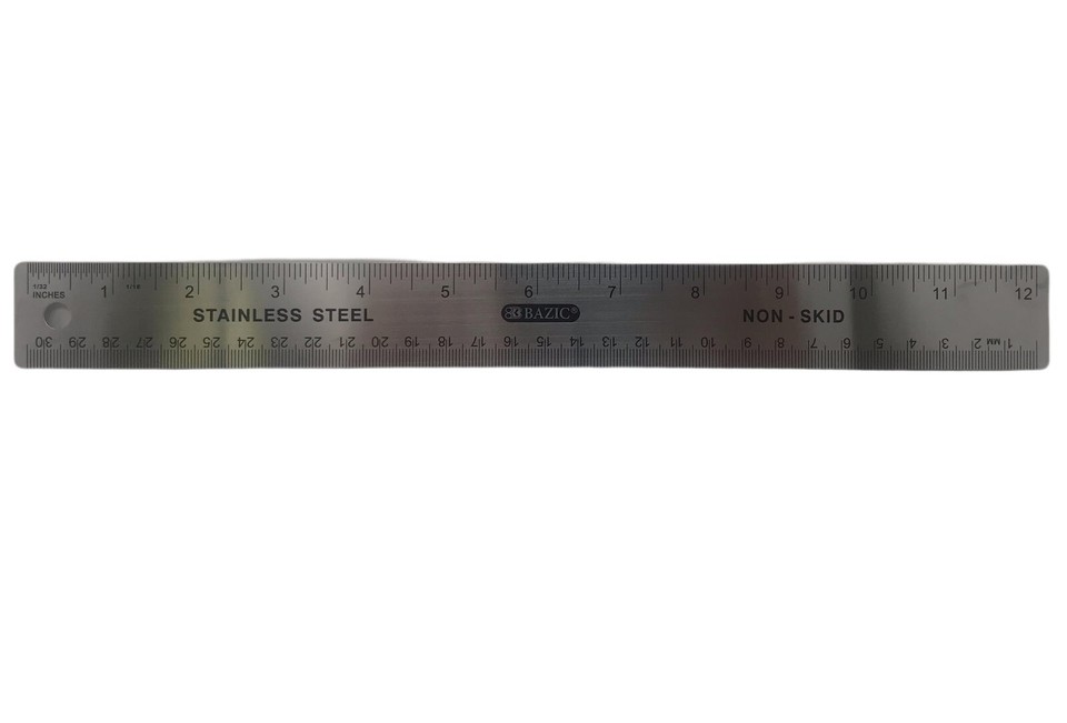Metal Ruler Stainless Steel Straight Edge 12" Inch Drawing Cutting Non ...