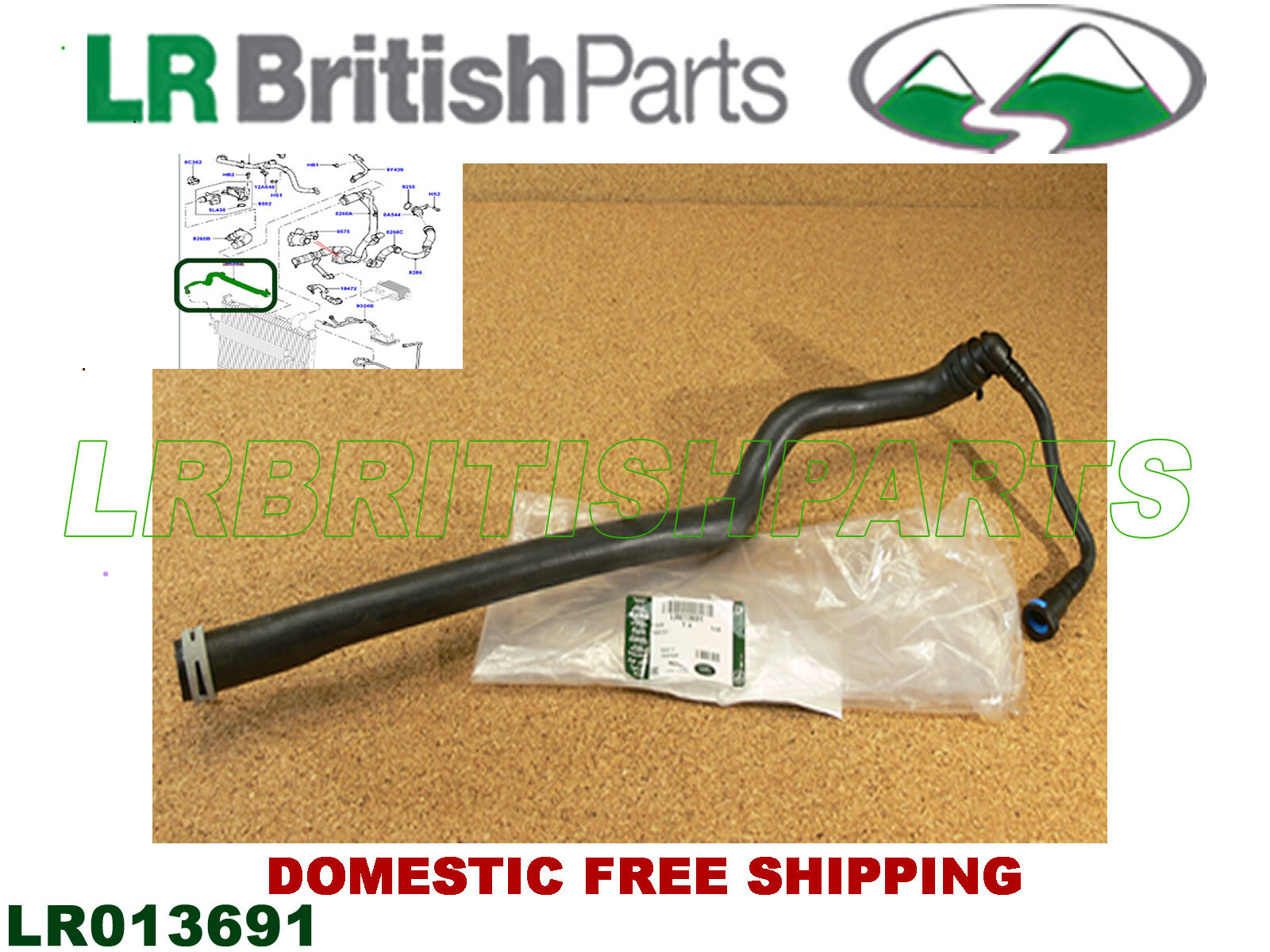 GENUINE LAND ROVER FUEL COOLER HOSE TO RADIATOR LR4 RANGE ROVER SPORT ...