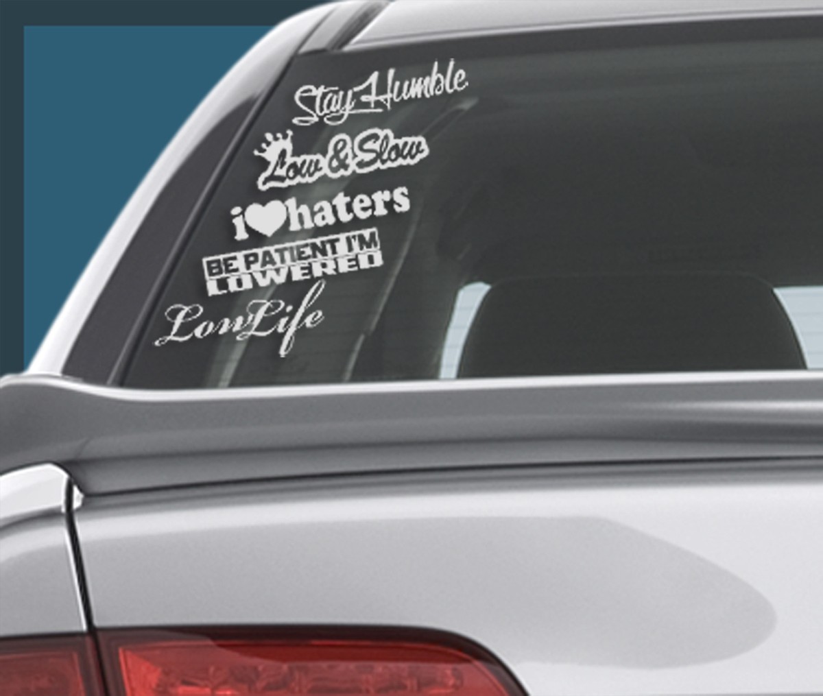 Lowered Car Stickers Jdm Low Standard Rainbow Reflective Decorative