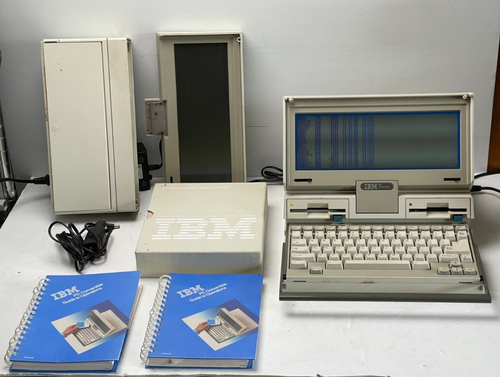 Vintage IBM PC Convertible 5140 Tested Working 2 LCDs, DOS, Manuals ...