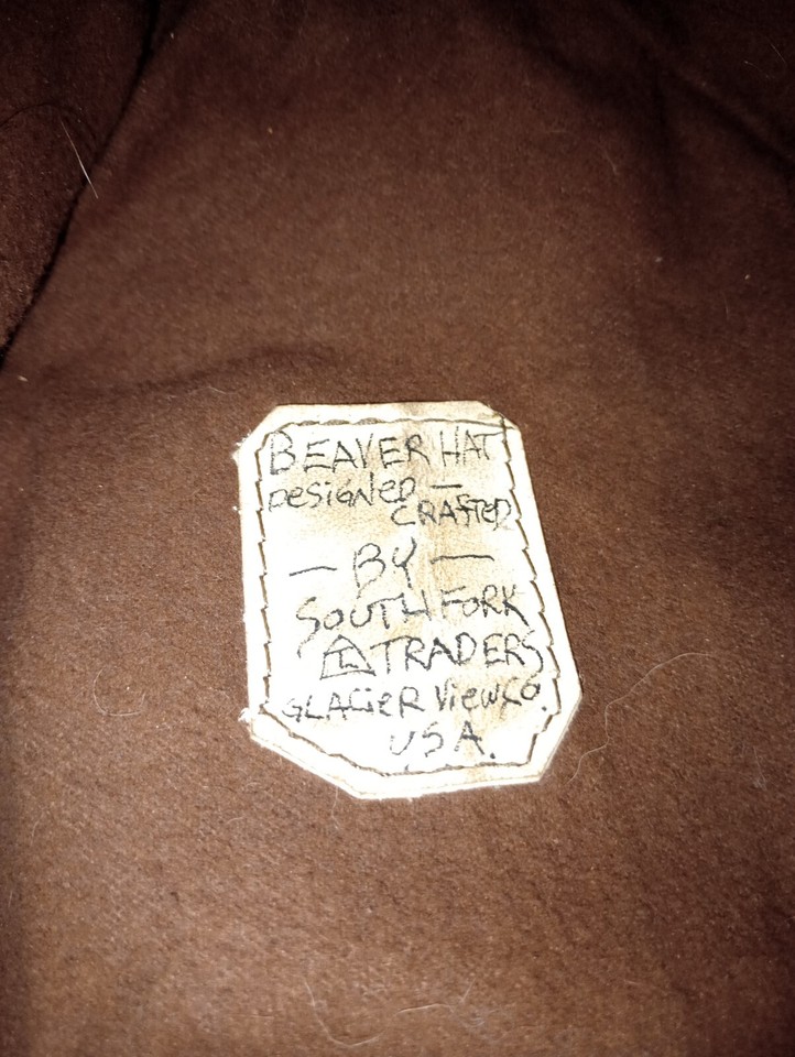 Real Beaver Hat (Real fur All natural Beaver Fur hat with leather brim ...