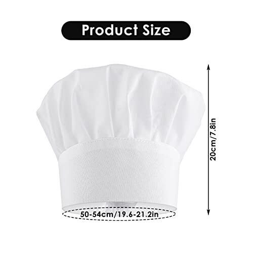 Kids Chef Hat Adjustable White Chef Hats Elastic Kitchen Cooking Cap ...