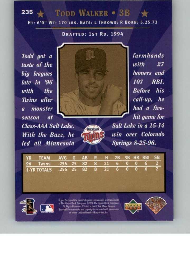 1997 Upper Deck Todd Walker 235 Minnesota Twins | eBay
