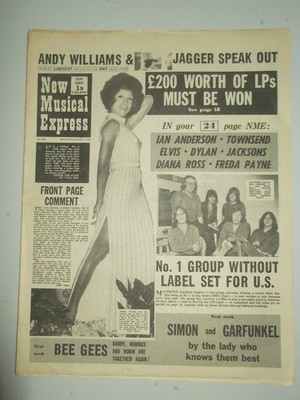 NME #1243 NOVEMBER 7 1970 IAN ANDERSON ELVIS PRESLEY DIANA ROSS FREDA ...