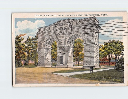 Postcard Perry Memorial Arch Seaside Park Bridgeport Connecticut USA | eBay