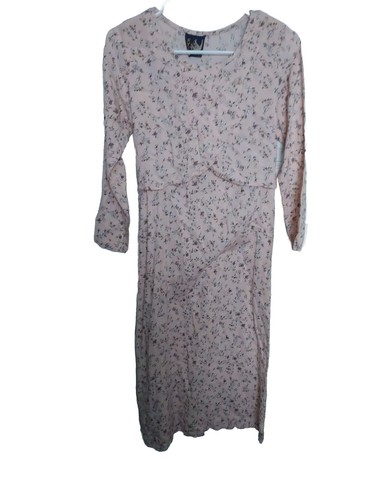 Kyra Xsmall Dress Floral Long Sleeve Maxi 100% Rayon Flower Child Boho ...