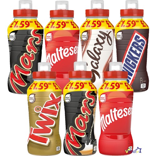 Twix, Maltesers, Mars, Snickers, Galaxy Chocolate Milk Shake Drink ...