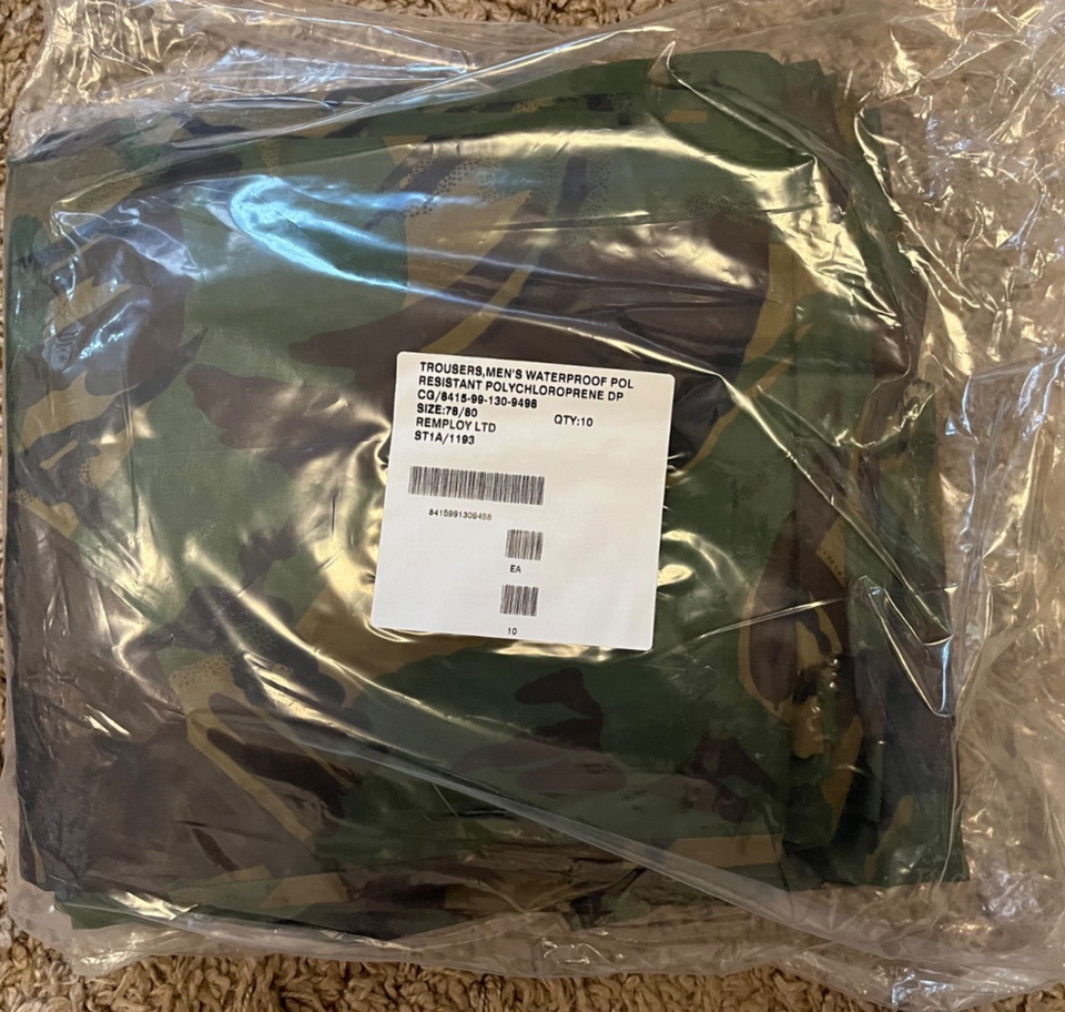 New Old Stock Genuine British Army DPM POL Waterproof Trousers 30w 32l ...