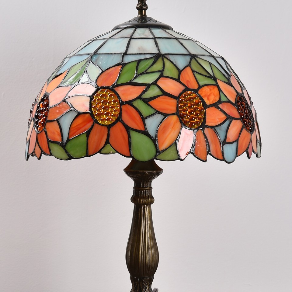 Tiffany Style Table Lamps Handcrafted Stained Glass Art Light Bedside ...